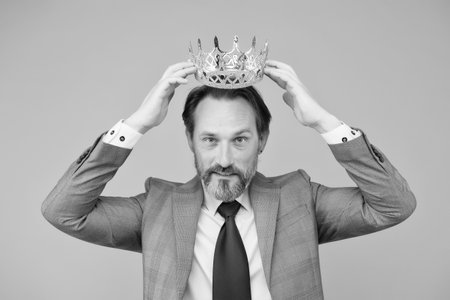 Award winner handsome man actor artist scientist with crown, king in ...