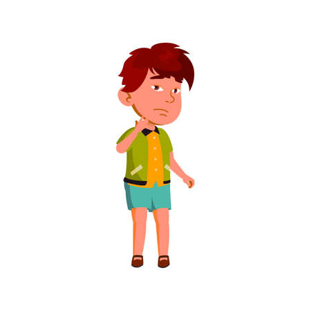 Vector of ashamed boy thinking about his - ID:1-169870311 - Royalty ...
