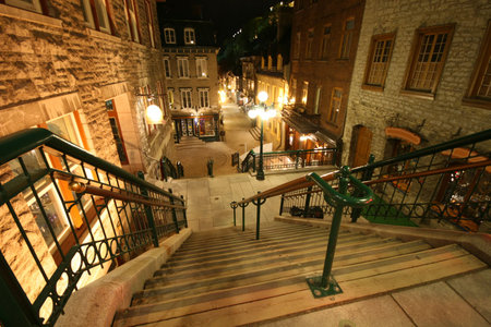 Break-Neck Stairs in UNESCO's Old Quebec Cityの写真素材 [40005806207] - イメージマート