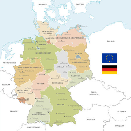 Vector of Vector Map of Germany with - ID:1-111589804 - Royalty Free ...