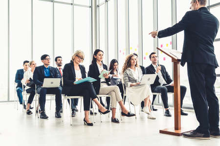 Group of business people meeting in a seminar conference . Audience ...