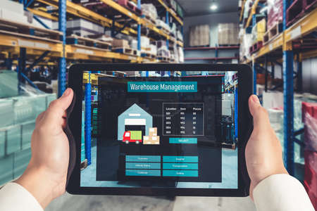 Warehouse management innovative software in computer for real time ...