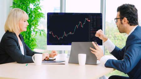 Stock market data chart analysis by ingenious computer software ...