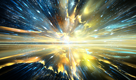 Time warp, traveling in space. 3d illustration - Stock Image - Everypixel