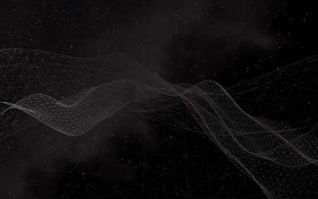 Black abstract background. Hi tech network.Outer space. Starry outer ...