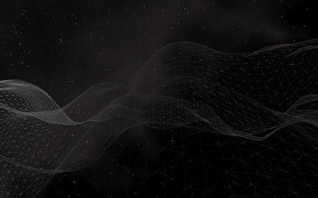 Black abstract background. Hi tech network.Outer space. Starry outer ...