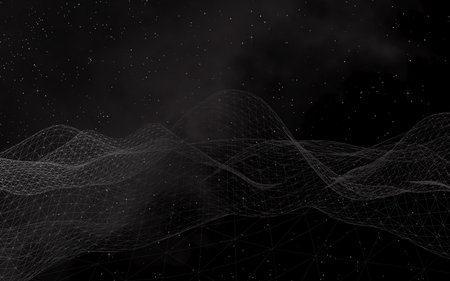 Black abstract background. Hi tech network.Outer space. Starry outer ...