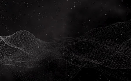 Black abstract background. Hi tech network.Outer space. Starry outer ...