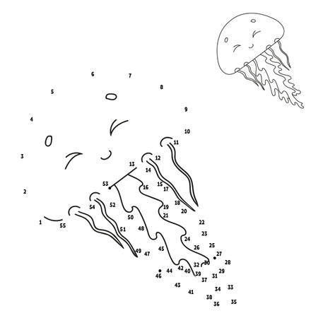 Vector of Dot to dot. Marine jellyfish. - ID:1-141170046 - Royalty Free ...