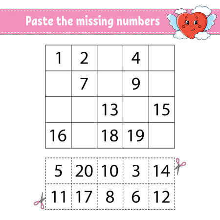 Vector of Paste the missing numbers - ID:1-144053963 - Royalty Free ...