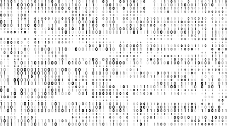 A stream of binary code on the screen. numbers of the computer. The ...