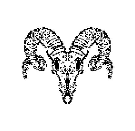 Vector of Goat skull pixel art. - ID:1-180207875 - Royalty Free Image ...