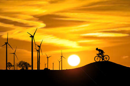 The concept of clean energy to save the world and the environment. Wind ...