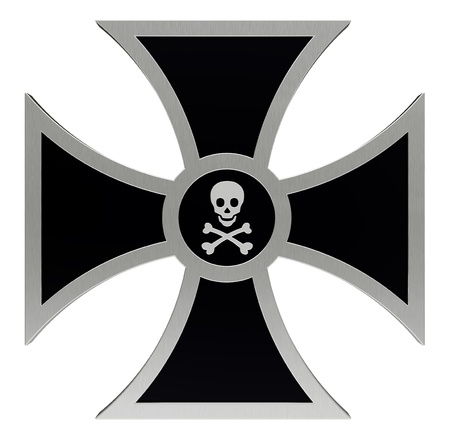 Black choppers cross isolated on white. Computer generated 3D photo ...