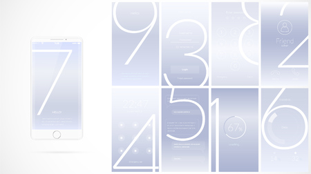 Modern UI, GUI screen vector design for mobile app with UX and flat web ...