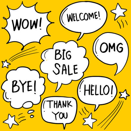 Vector of Hand drawn set of speech - ID:1-151631278 - Royalty Free ...