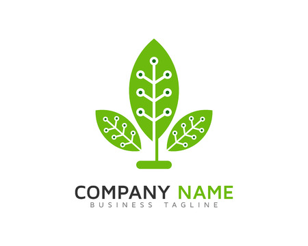 Nature Green Tech Logo Design Template - Stock Image - Everypixel