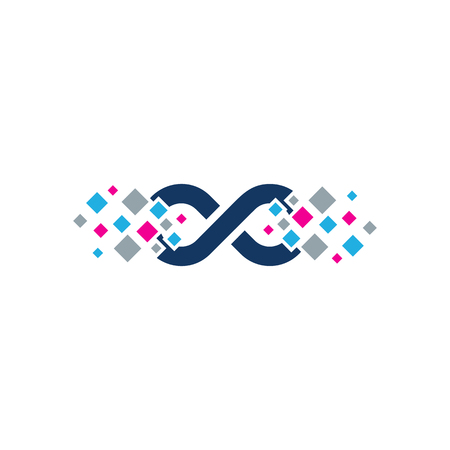 Infinity Pixel Logo Icon Design - Stock Image - Everypixel