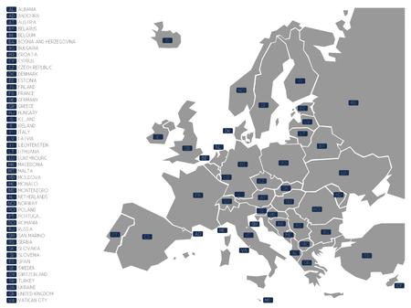Vector of Political map of Europe with - ID:1-34025901 - Royalty Free ...