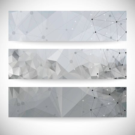 Set of abstract backgrounds, molecule structure, triangle design vector ...