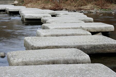 Crossing the river with Step Stoneの写真素材 [40002170683]｜毎月1点無料（フリー）のストック ...