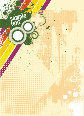 grungy ink dribble strip retro-background with space of your textのイラスト ...