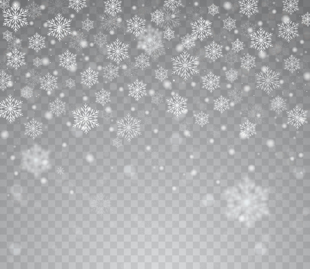 Falling shining transparent snow. Christmas snow with snowflakes ...