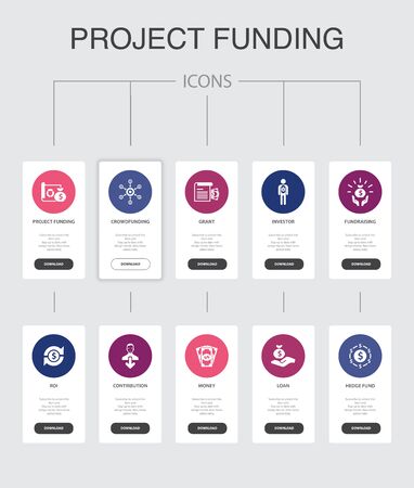 project funding Infographic 10 steps UI design.crowdfunding, grant ...