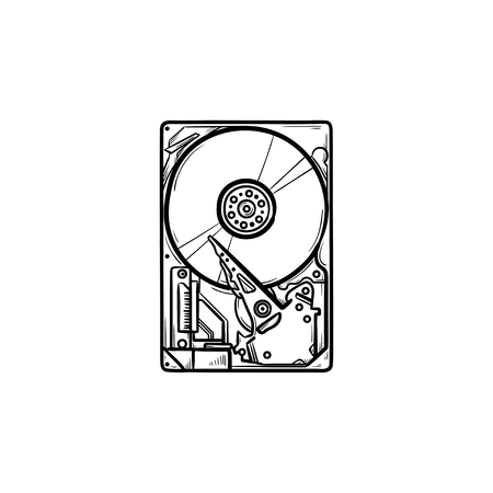 Vecteur de Hard drive hand drawn outline - ID:108712884 - image libre ...