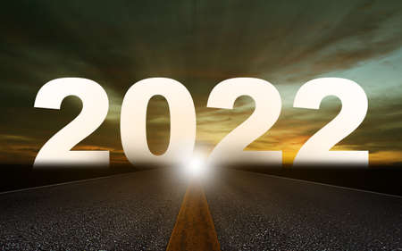Happy new year concept background, road to 2022, future ahead - Stock ...