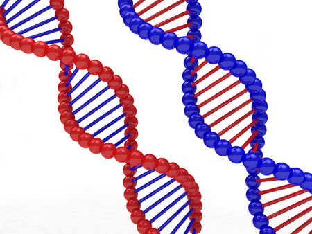 Abstract illustration of a DNA strings isolated on white background ...