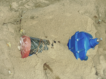 HDPE pipe thread tap to thread the distribution pipe with ball valve at ...