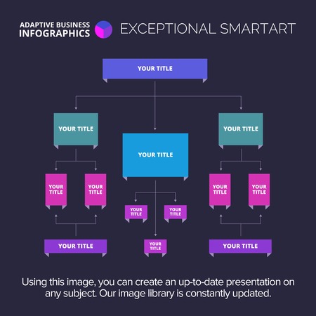Horizontal tree diagram. Element of presentation, diagram, tree chart ...