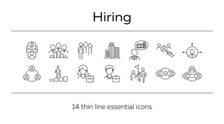 Hiring line icon set. Team, candidate, selection. Business concept. Can ...