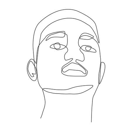 Continuous line or Face Line drawing sets of faces and facial gestures ...