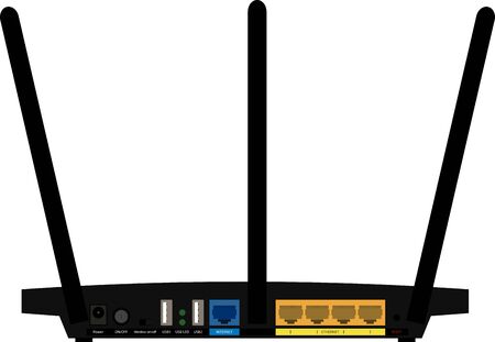 Vector of WiFi router back panel with - ID:1-142445946 - Royalty Free ...