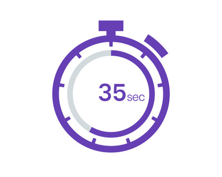 Timer 35 sec icon, 35 seconds digital timer. Clock and watch, timer ...