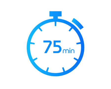 75 Minutes timers Clocks, Timer 75 mins icon, countdown icon. Time ...