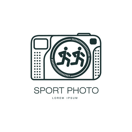 Vector sport photo camera icon. Flat cartoon isolated illustration on a ...