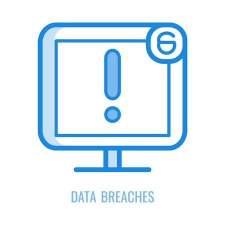 Vector of Data breaches line icon - blue - ID:1-112712354 - Royalty ...