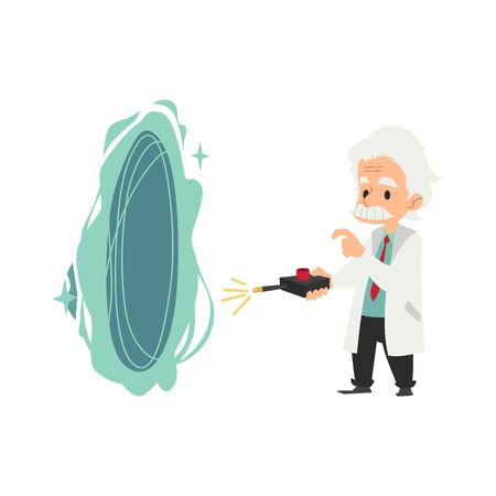 Vector of Old scientist stands holding - ID:1-128171329 - Royalty Free ...