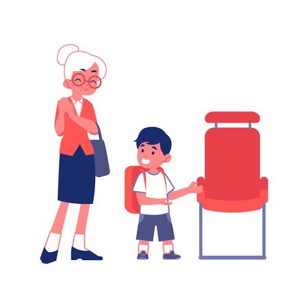 Vector of Little polite boy with good - ID:1-128171537 - Royalty Free ...