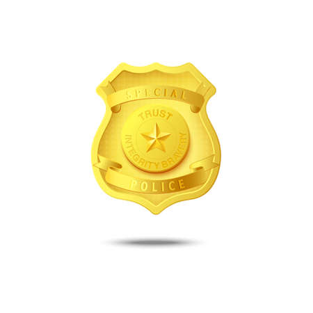 Vector of Gold metal police badge, - ID:1-154255438 - Royalty Free ...