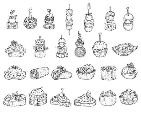 Vector of Set of appetizers or canape in - ID:1-157035177 - Royalty ...