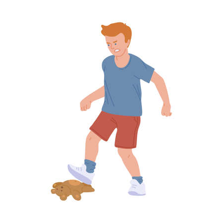 Vector of Angry child destroying toy - ID:1-157999067 - Royalty Free ...