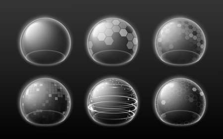 Vector of Protection bubble shields. A - ID:1-164386501 - Royalty Free ...
