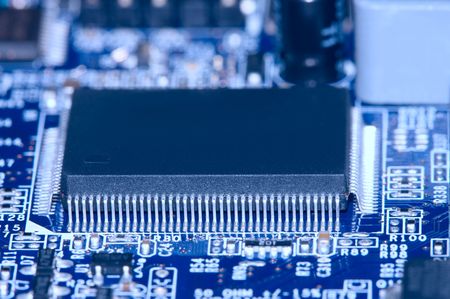 Close-up studio shot of the modern computer chip. - Stock Image ...