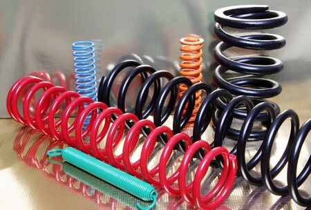 new metal springs texture background - Stock Image - Everypixel