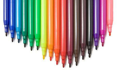 Soft-tip pens isolated on white backgroundの写真素材 [40006367596] - イメージマート