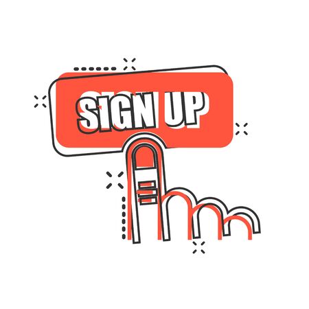 Vector of Sign up icon in comic style. - ID:1-129825155 - Royalty Free ...